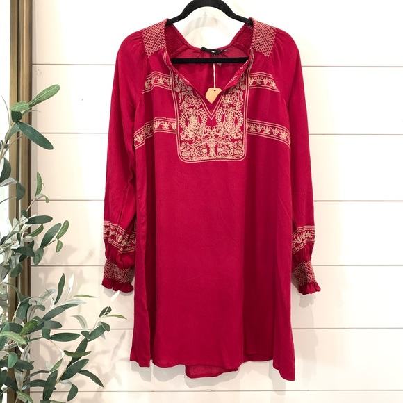 Blu Pepper | Dresses | Blu Pepper Embroidered Red Dress | Poshmark